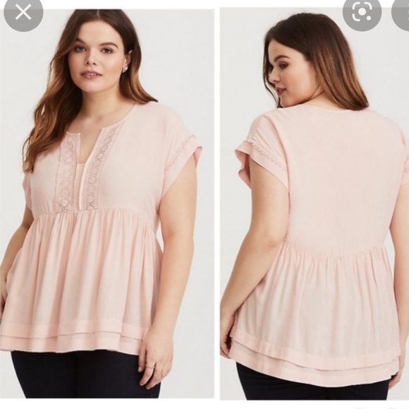 torrid | Tops | Torrid Blush Babydoll | Poshmark